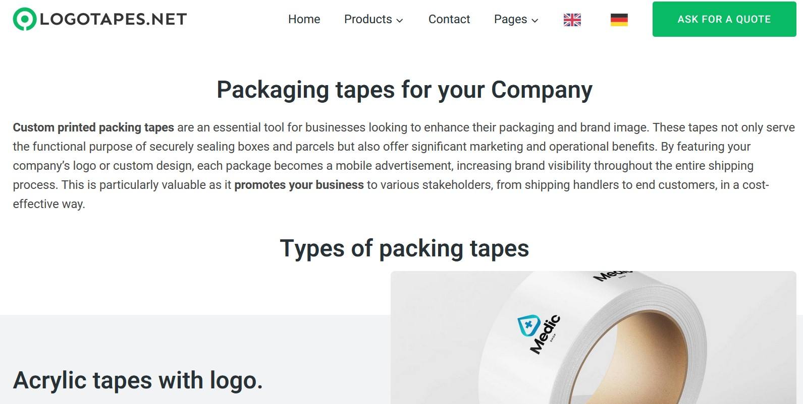 Packaging tapes with logo - Logotapes.net